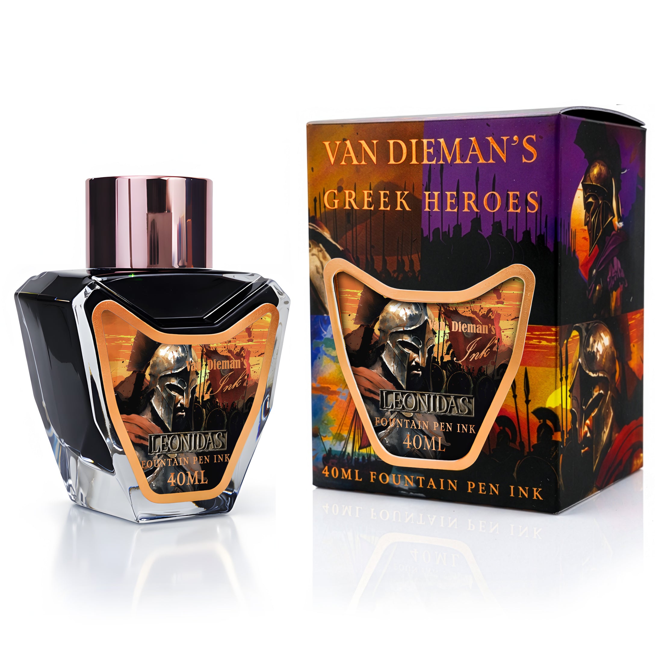 Van Dieman's Greek Heroes - Leonidas 40ml Fountain Pen Ink – Van Dieman ...